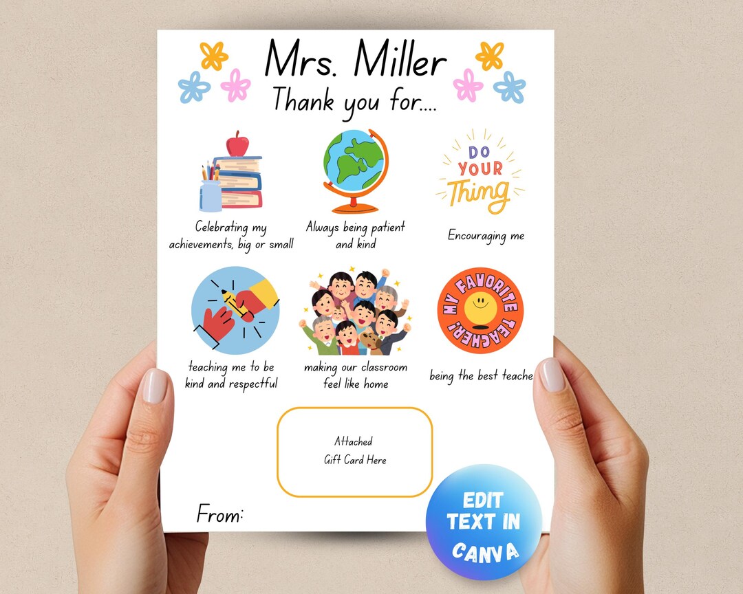 End of Year Teacher Gift Card Holder, Inspirational Teacher Gift, End ...