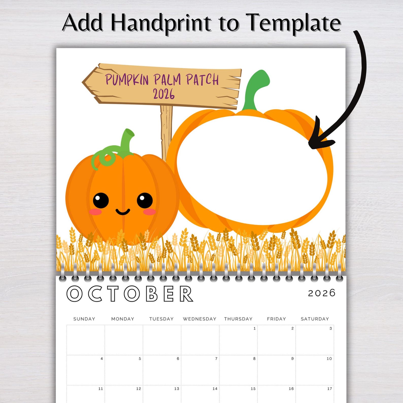 2026 Handprint Calendar, Printable Handprint Christmas DIY Gift ...