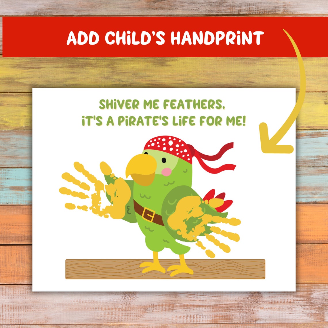 Pirate Handprint Art, Parrot Handprint Craft for Babies, Toddlers ...