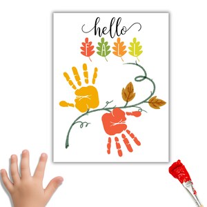 Fall Handprint Art, Leaf Handprint Craft, Preschool Activity for Babies ...