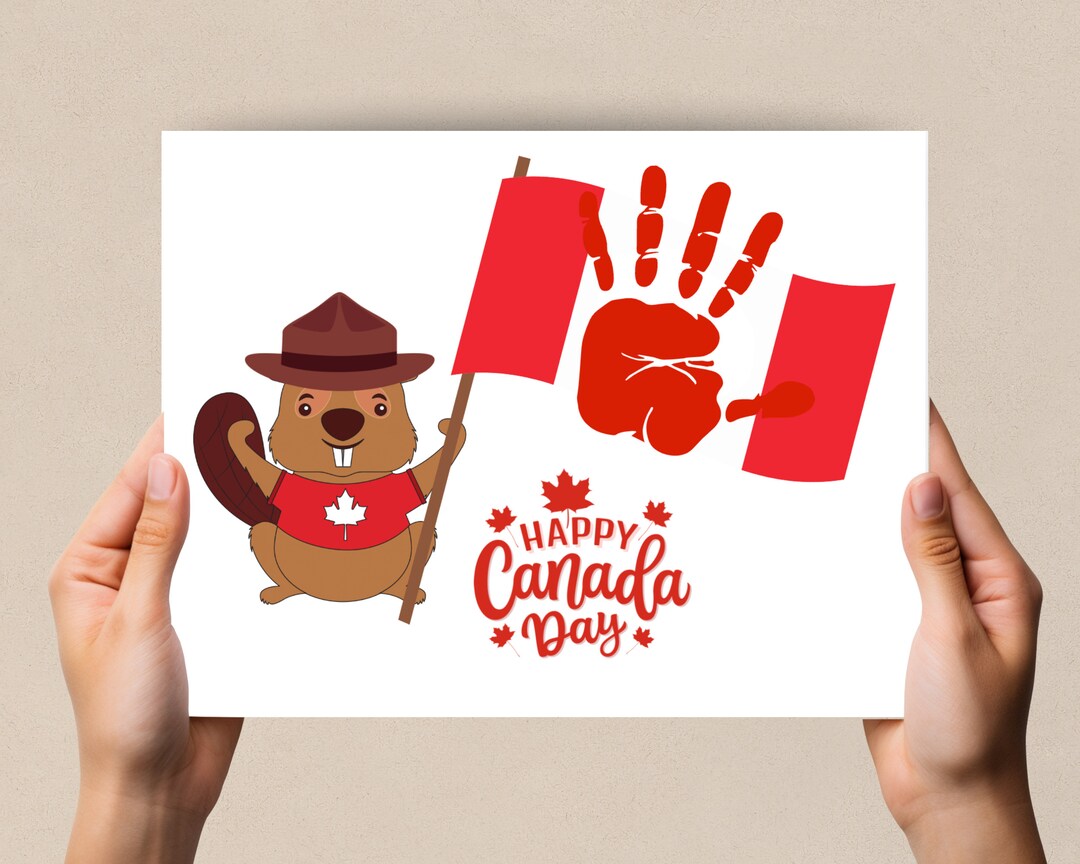 Canada Day Handprint Art, Handprint Craft Activity for Toddler Baby ...
