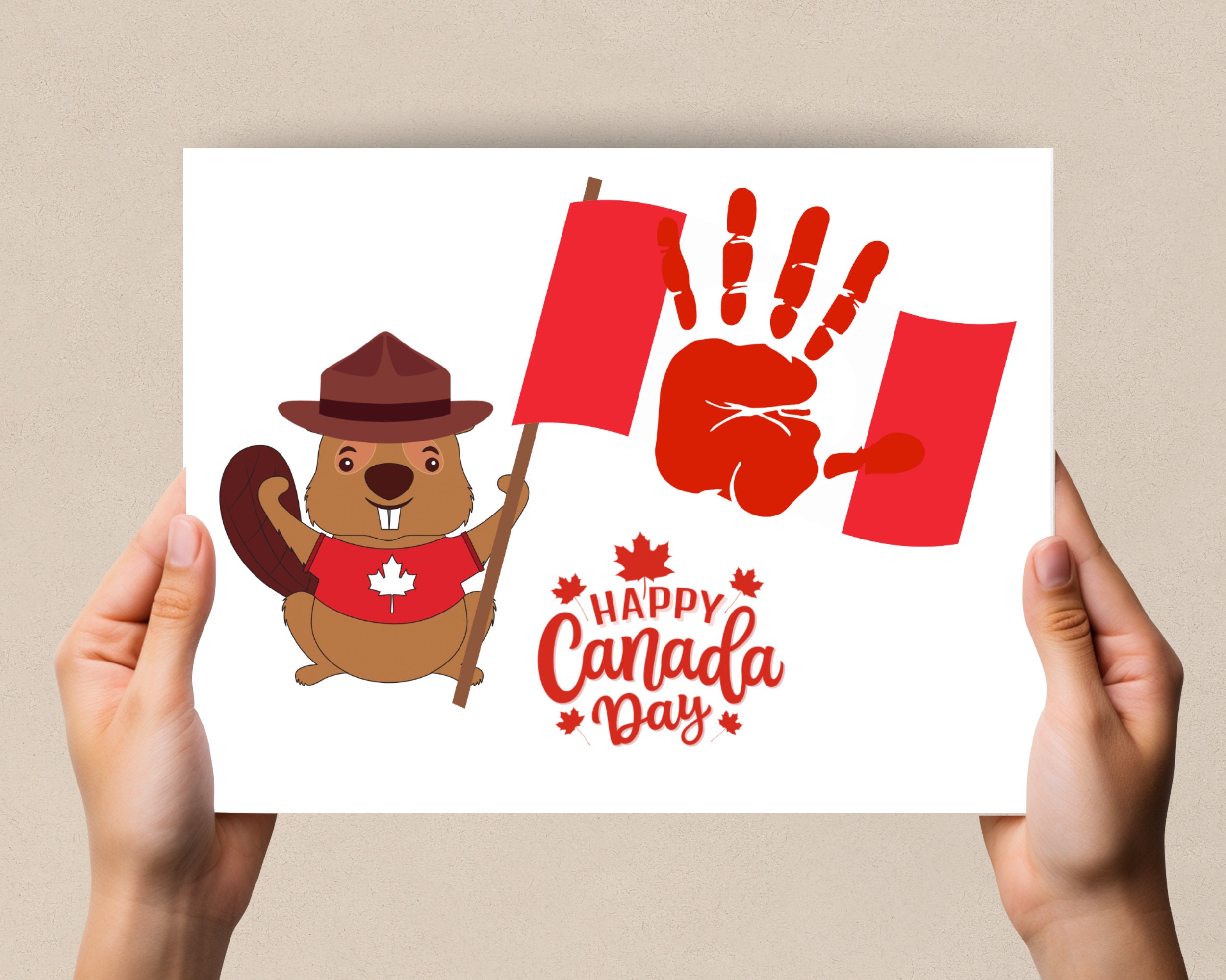 Canada Day Handprint Art, Handprint Craft Activity for Toddler Baby ...