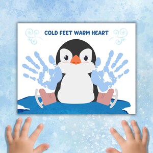 Winter Handprint Craft, Winter Handprint Art, Handprint Printable ...