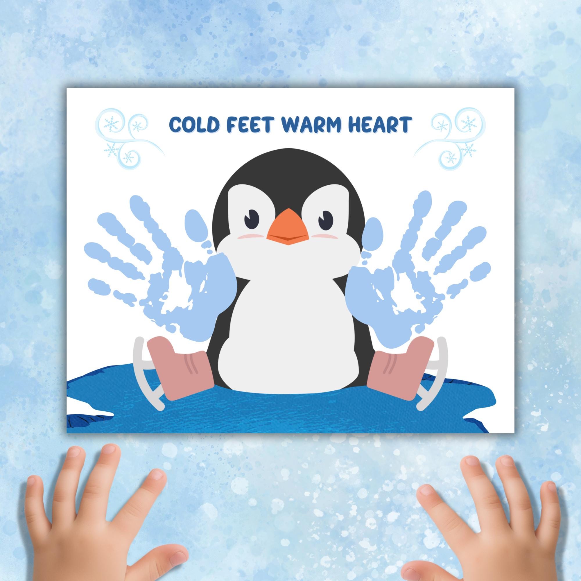 Winter Handprint Craft, Winter Handprint Art, Handprint Printable ...