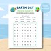 Earth Day Word Search, Earth Day Game, Classroom Activity, Family Game ...