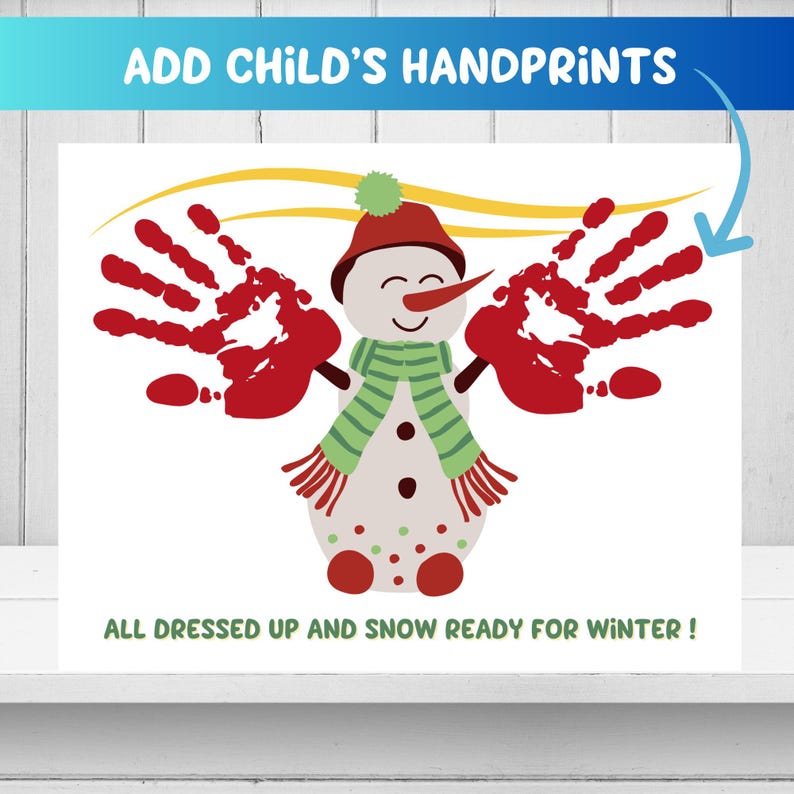 Winter Snowman Handprint Craft, Winter Handprint Art, Handprint ...