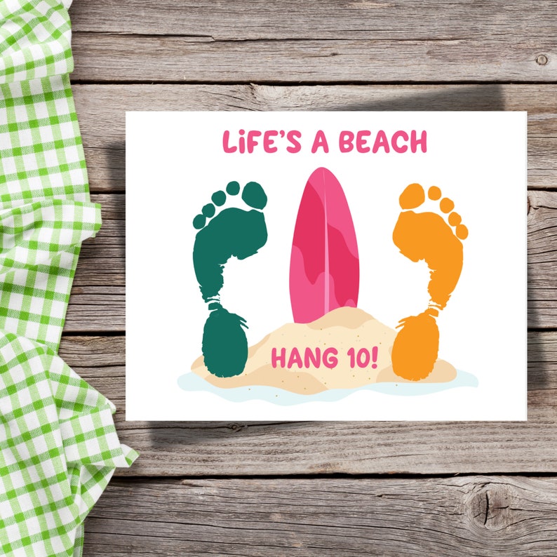 Summer Footprint Art. Life's A Beach Craft for Babies Toddlers ...