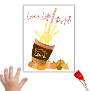 Fall Handprint Art, Latte Handprint Craft, Preschool Activity for ...