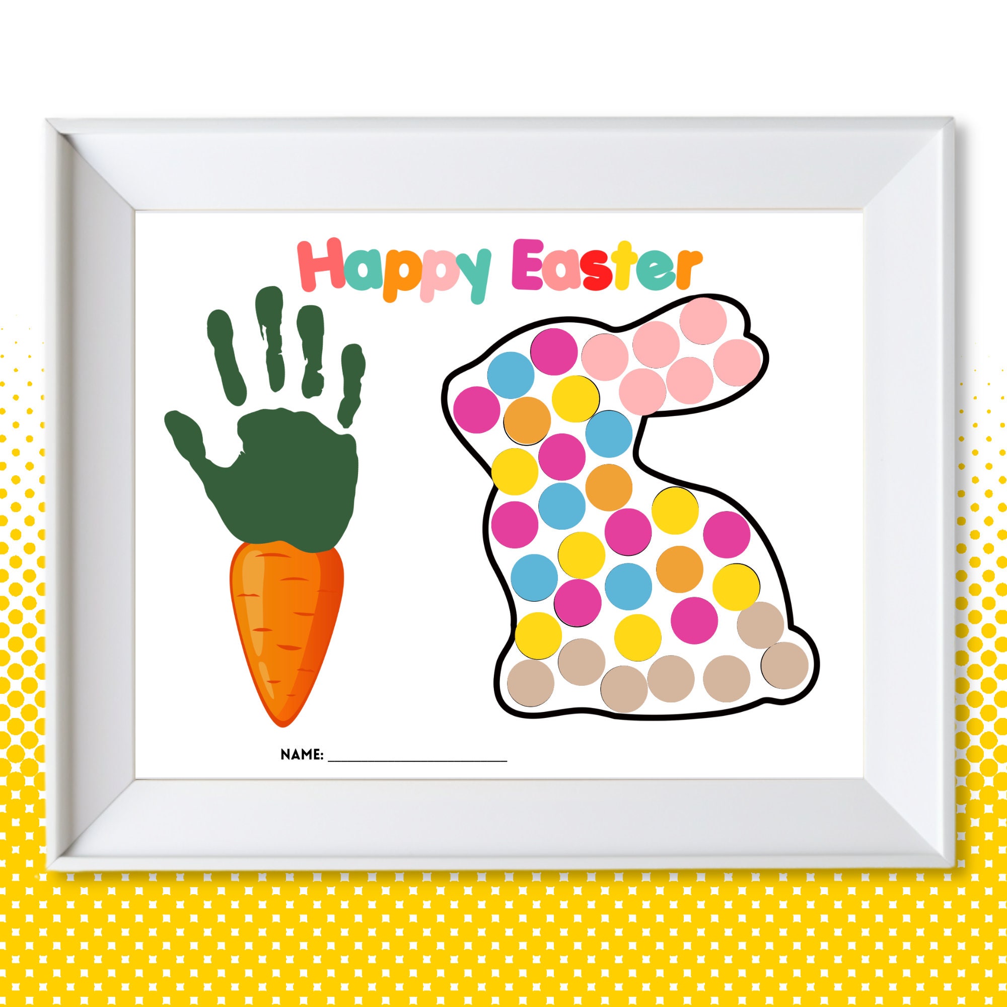 Easter Dot Marker Handprint Art Coloring Page for Preschoolers. Easter ...