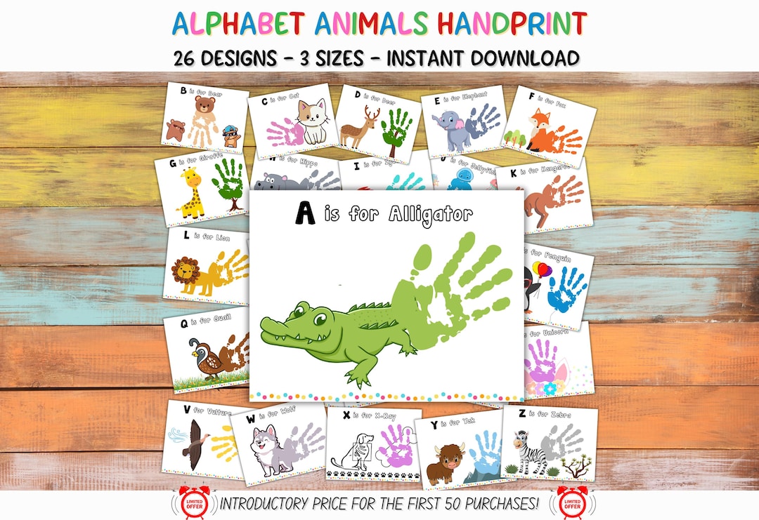 Handprint Alphabet Book, Handprint Craft Bundle, Printable Activity for ...