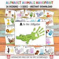 ABC Handprint Craft, A-Z Alphabet Handprint Footprint Book, Preschool ...