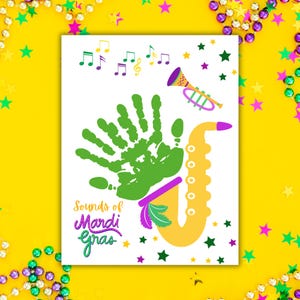 Mardi Gras Handprint Craft, Mardi Gras Handprint Art, Printable ...