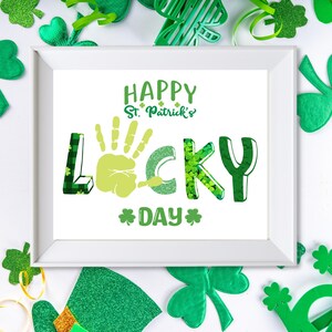 St Patrick's Day Lucky Handprint Art, St Patrick's Day Craft, St ...