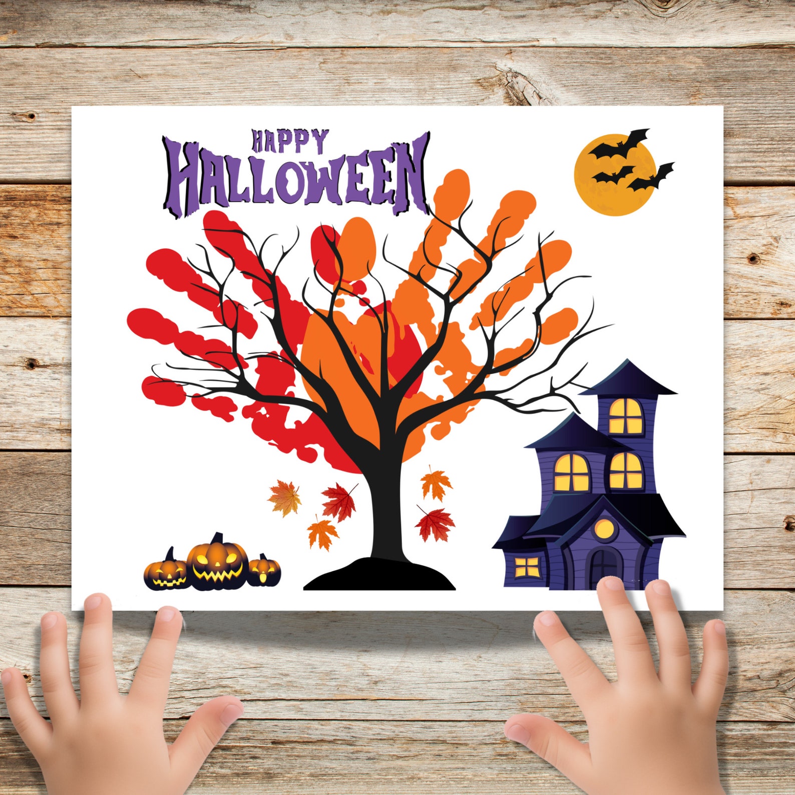 Halloween Handprint Art, Handprint Craft, Halloween Preschool Activity ...