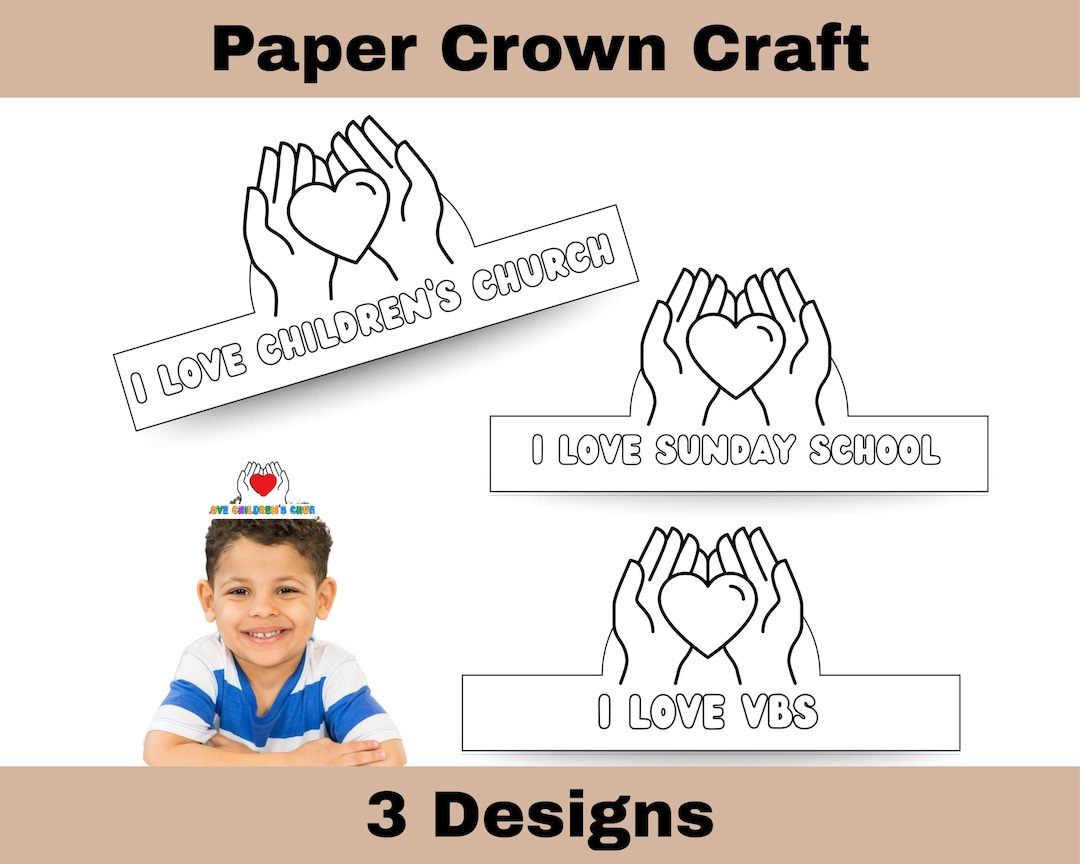 Paper Crown Craft, Sunday School Activity, Vacation Bible Craft, VBS ...