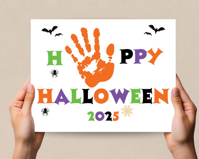 Halloween Handprint Art, Handprint Craft, Happy Halloween Preschool ...