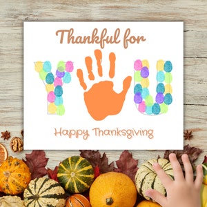 Thanksgiving Handprint and Fingerprint Art, Thanksgiving Craft ...