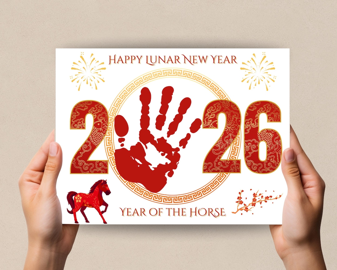 Lunar New Year 2026 Handprint Craft, Year of the Horse Handprint Art ...