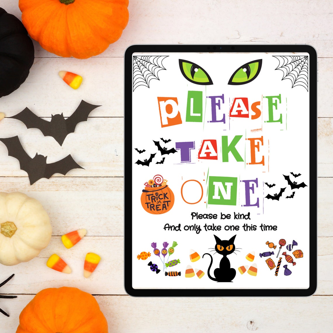 Halloween Candy Sign, "please Take One" Sign, Halloween Decor ...
