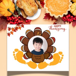 Thanksgiving Footprint Art Includes Child Photo, Preschool Activity ...