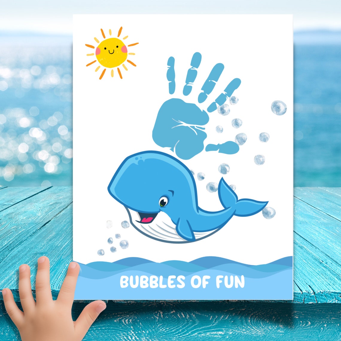 Summertime Handprint Art, Ocean Handprint Craft, Preschool Activity for ...