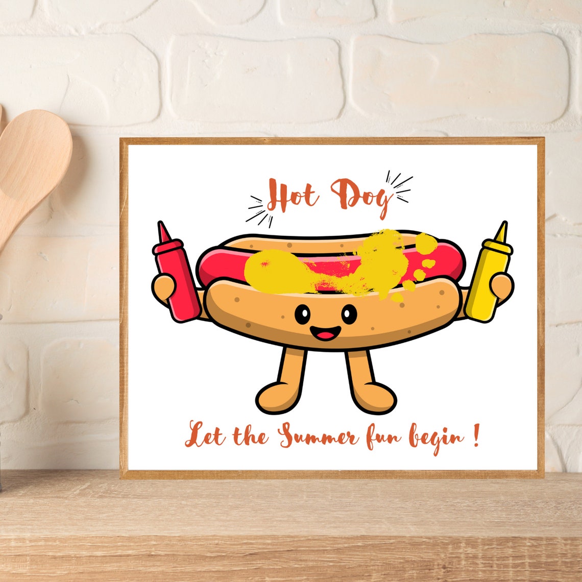 Summer Footprint Art. Hot Dog Craft for Babies, Toddlers. Fun Activity ...