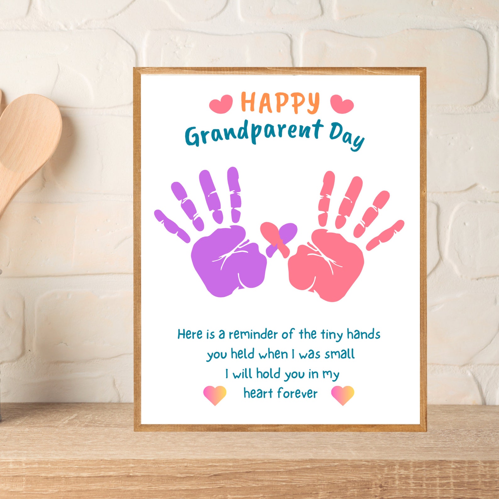 Grandparent's Day Handprint Art, Preschool Handprint Craft Activity for ...