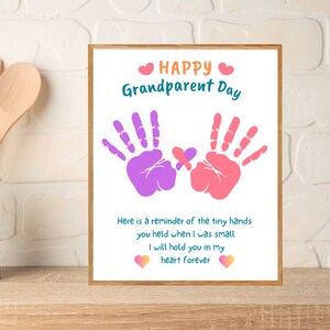 Grandparent's Day Handprint Art, Preschool Handprint Craft Activity for ...