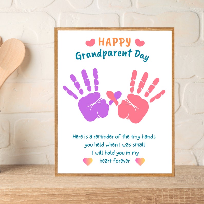Grandparent's Day Handprint Art, Preschool Handprint Craft Activity for ...