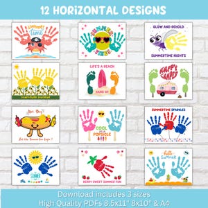 Summer Handprint Craft Bundle, Summer Handprint Art, Printable Activity ...