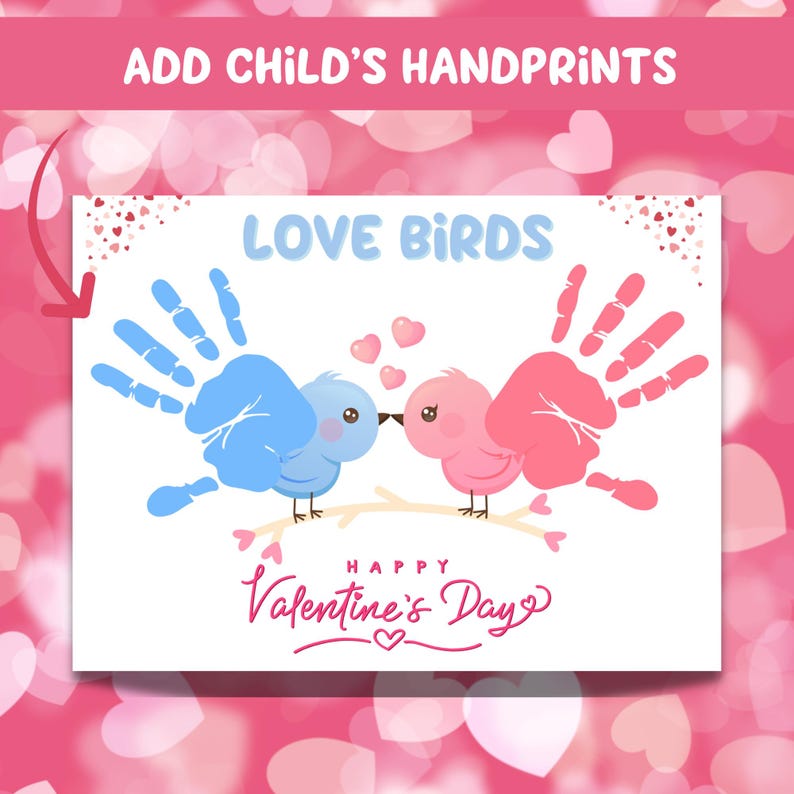 Valentines Day Handprint Craft, Valentines Day Handprint Art, Handprint ...
