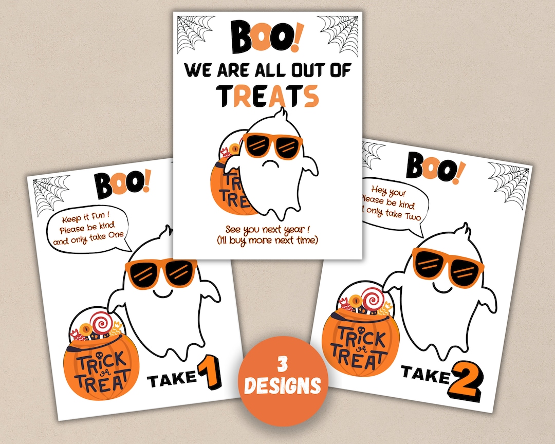 Halloween Candy Sign Bundle. "please Take One, Please Take Two" and ...