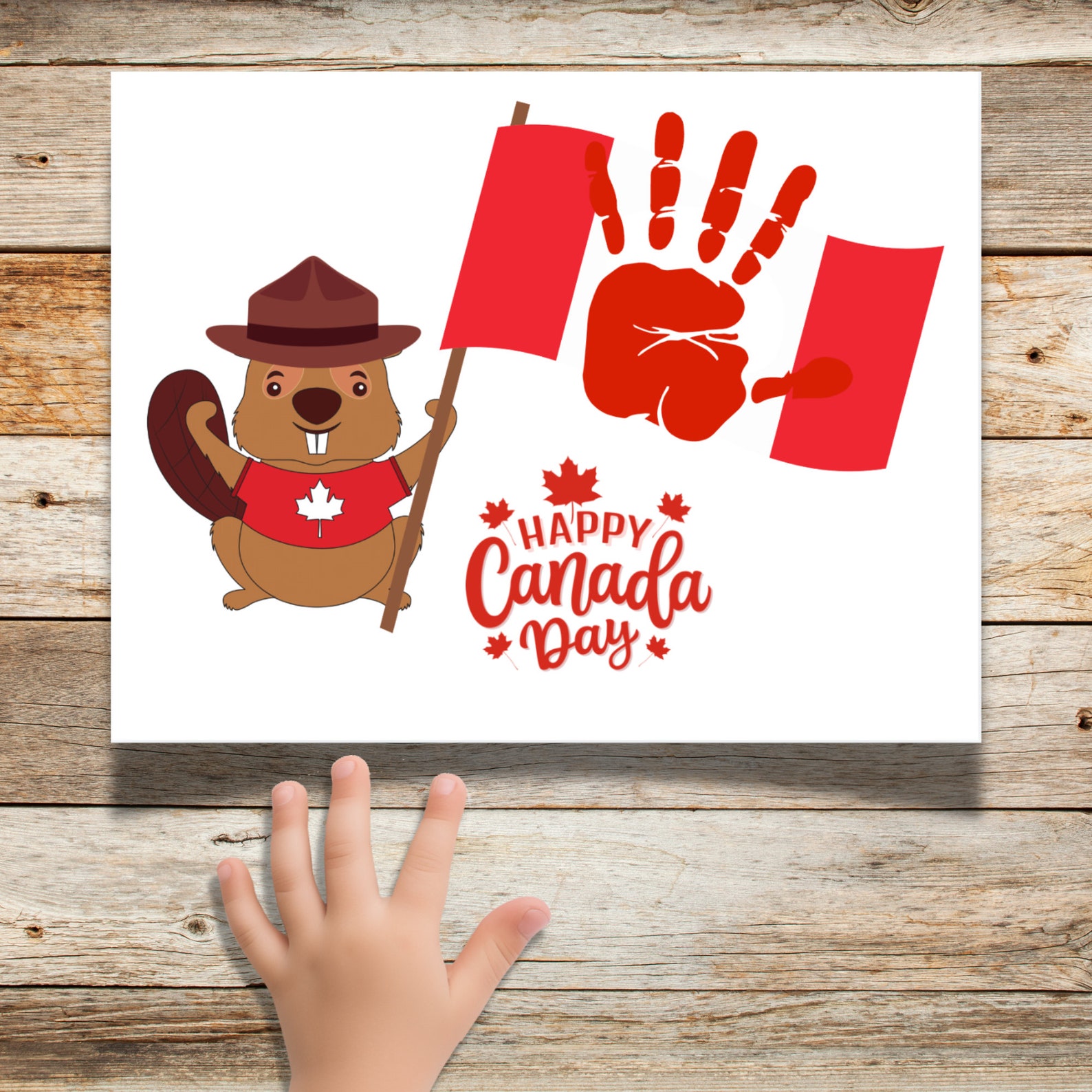 Canada Day Handprint Art, Handprint Craft Activity for Toddler Baby ...