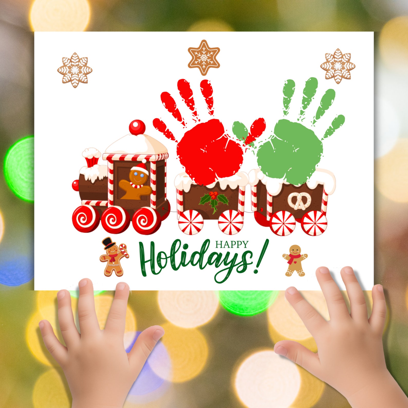 Christmas Handprint Craft, Handprint Art, Train Handprint, Christmas ...