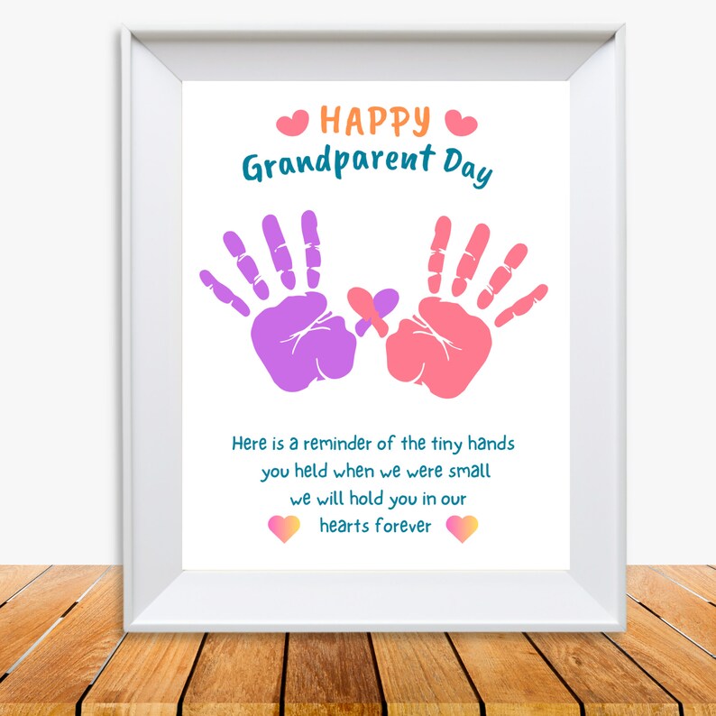 Grandparent's Day Handprint Art, Preschool Handprint Craft Activity for ...