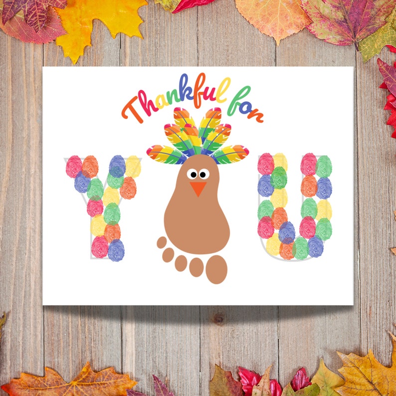 Thanksgiving Turkey Footprint, Fingerprint Craft, Preschool Activity ...