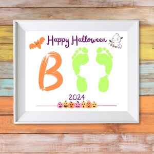 Halloween Footprint Art, Footprint Craft, Boo Preschool Activity Babies ...
