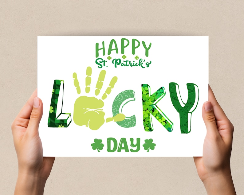 St Patrick's Day Lucky Handprint Art, St Patrick's Day Craft, St ...