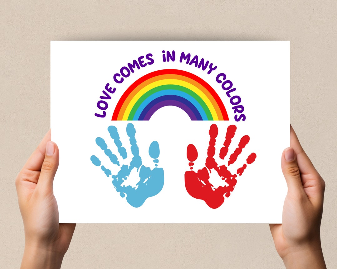 LGBTQ Handprint Art, Handprint Craft Love Comes in Many Colors LGBT ...