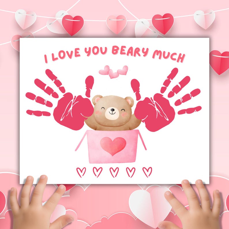 Valentines Day Handprint Art, Valentines Handprint Craft, Handprint ...