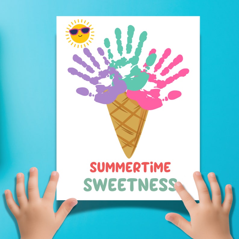 Summer Handprint Art, Preschool Handprint Craft Activity for Babies ...
