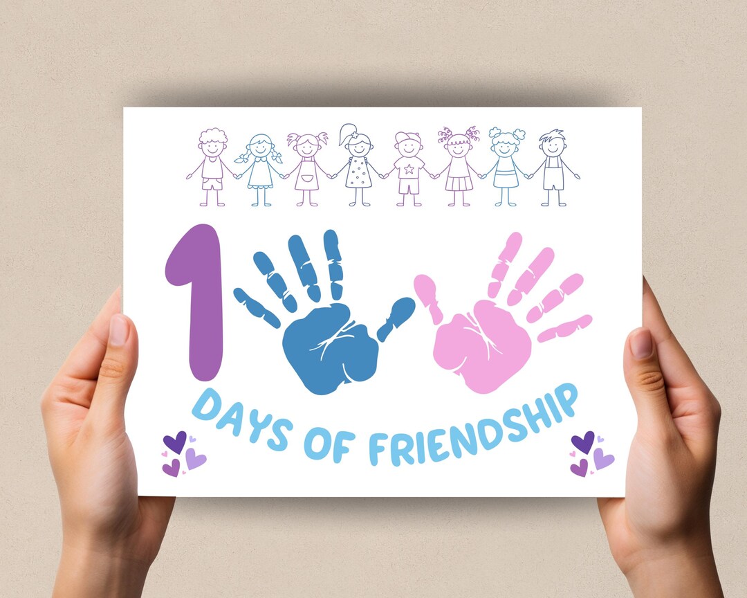 100 Days of School Handprint Craft, Handprint Art, Daycare Activity ...