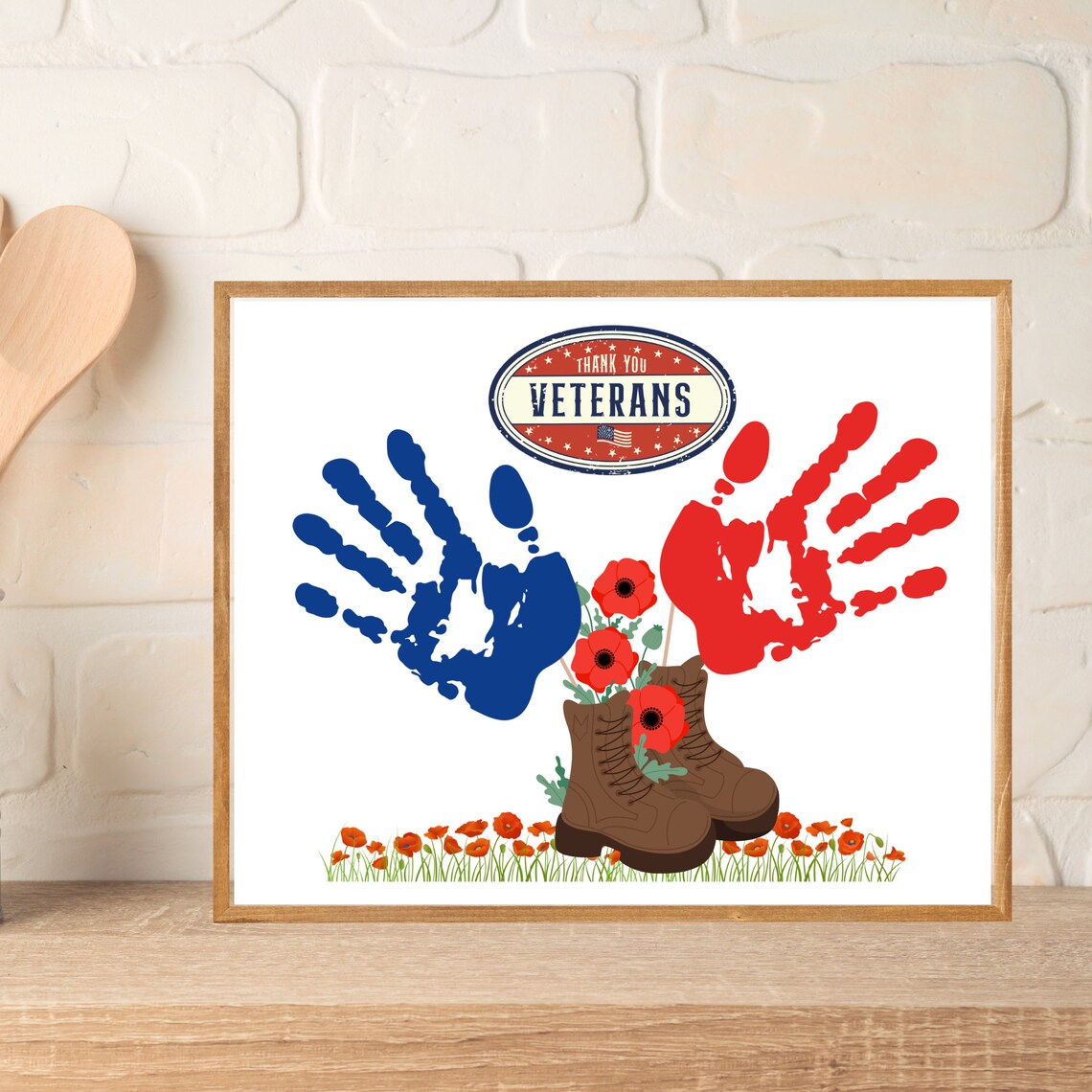 Veterans Day Handprint Art, Veterans Day Handprint Craft, Thank You ...