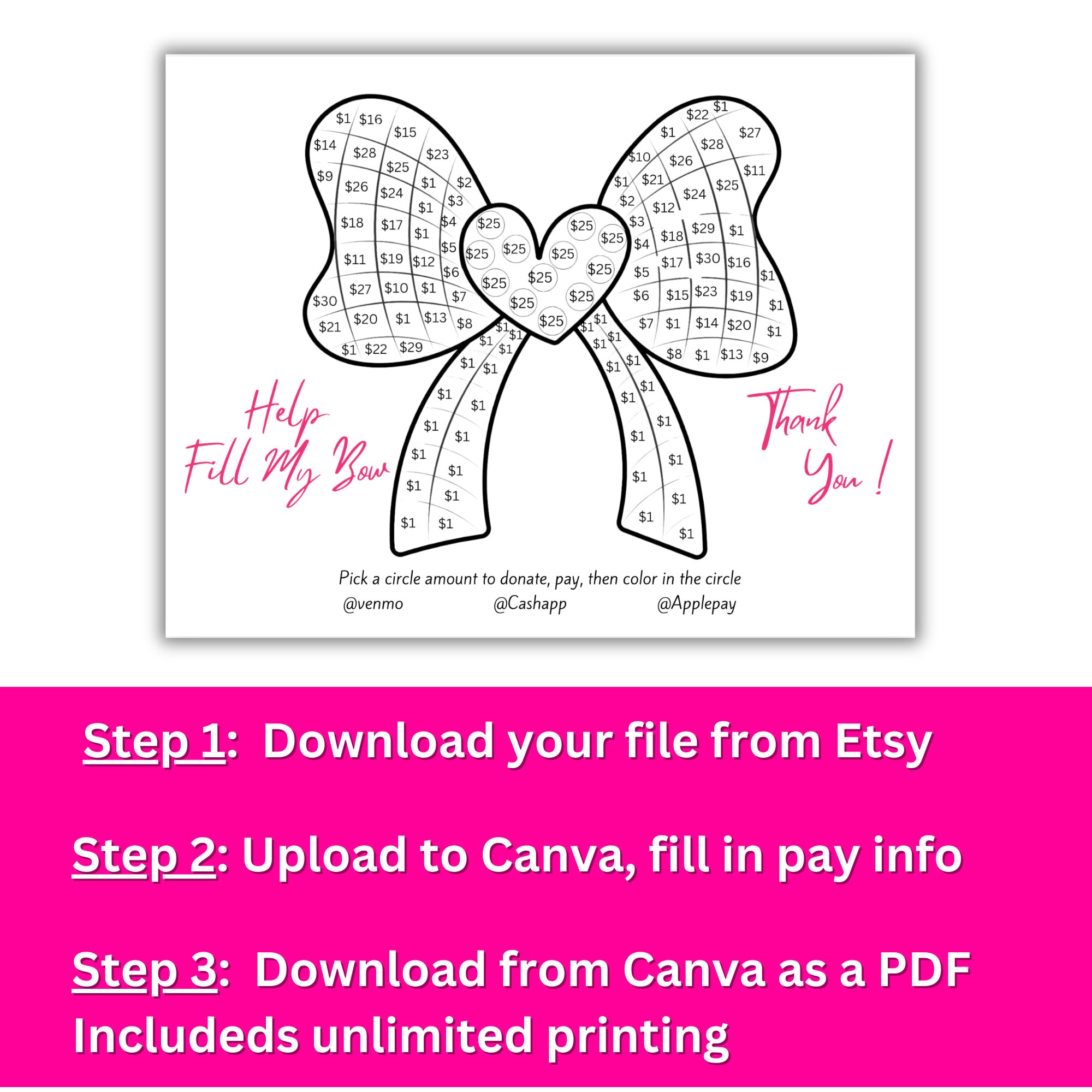 Fill My Bow Fundraiser Help Fill My Bow Template Editable Free in Canva ...