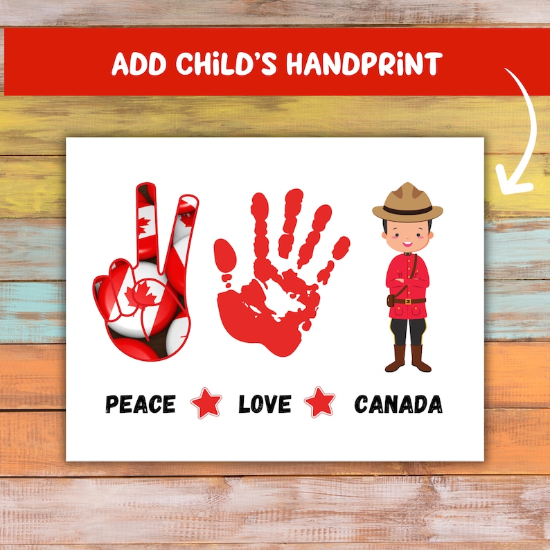 Canada Day Handprint Craft, Handprint Art Activity for Toddler Baby ...