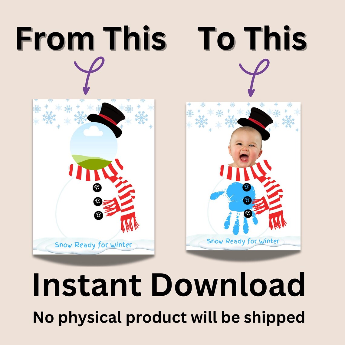 Winter Handprint Craft, Photo Craft, Preschool Activity, Toddler ...
