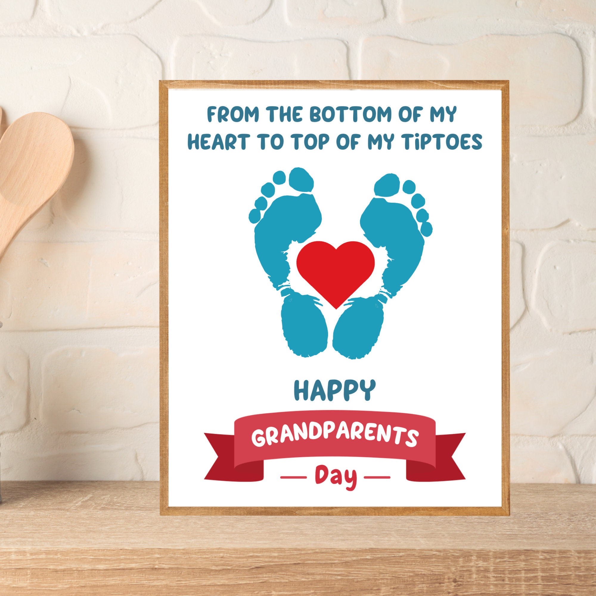 Grandparent's Day Footprint Art, Preschool Footprint Craft Activity for ...