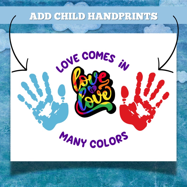 LGBTQ Handprint Art, Handprint Craft Love is Love LGBT Pride Month ...