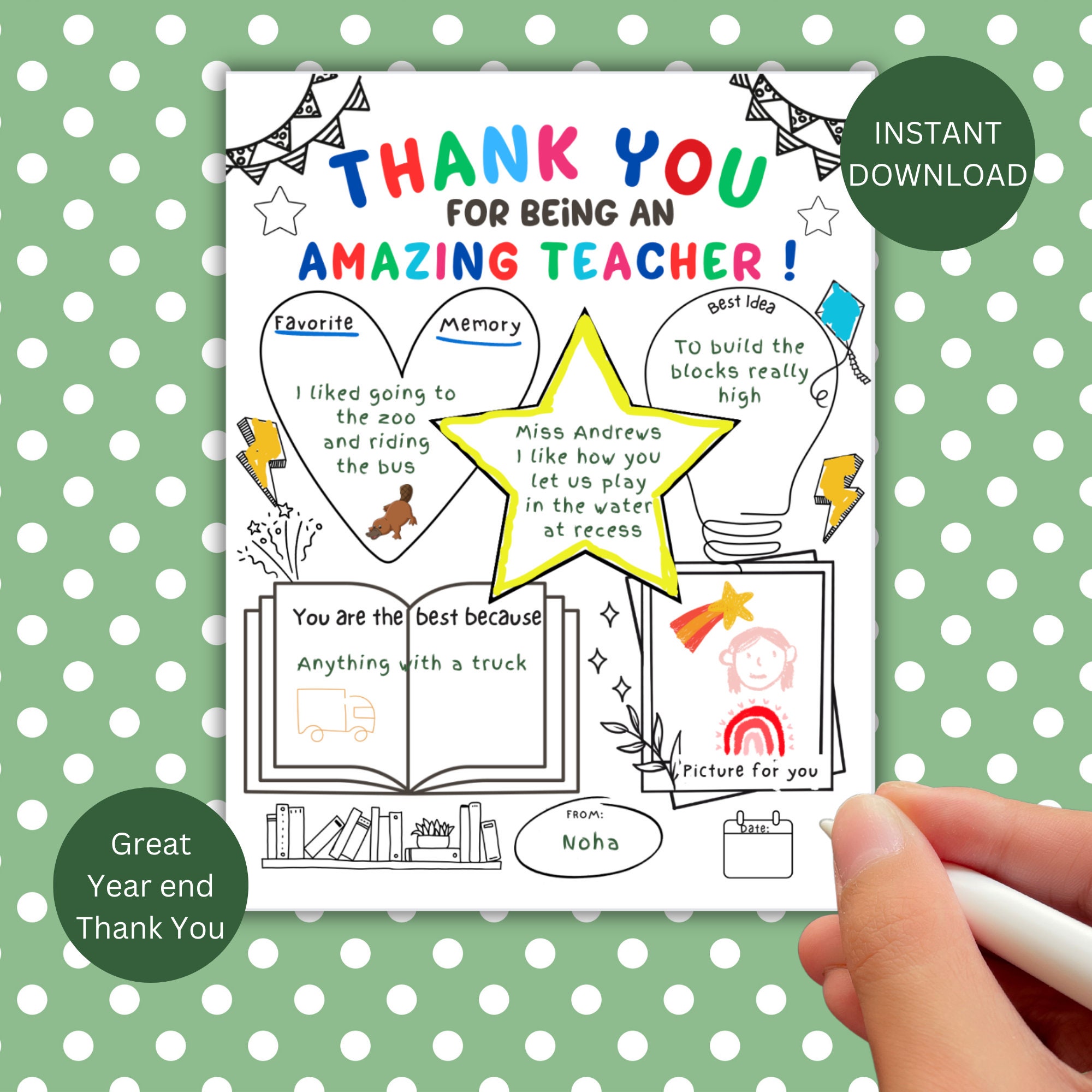 Teacher Appreciation Gift Thank You Coloring Page. Preschool, School ...