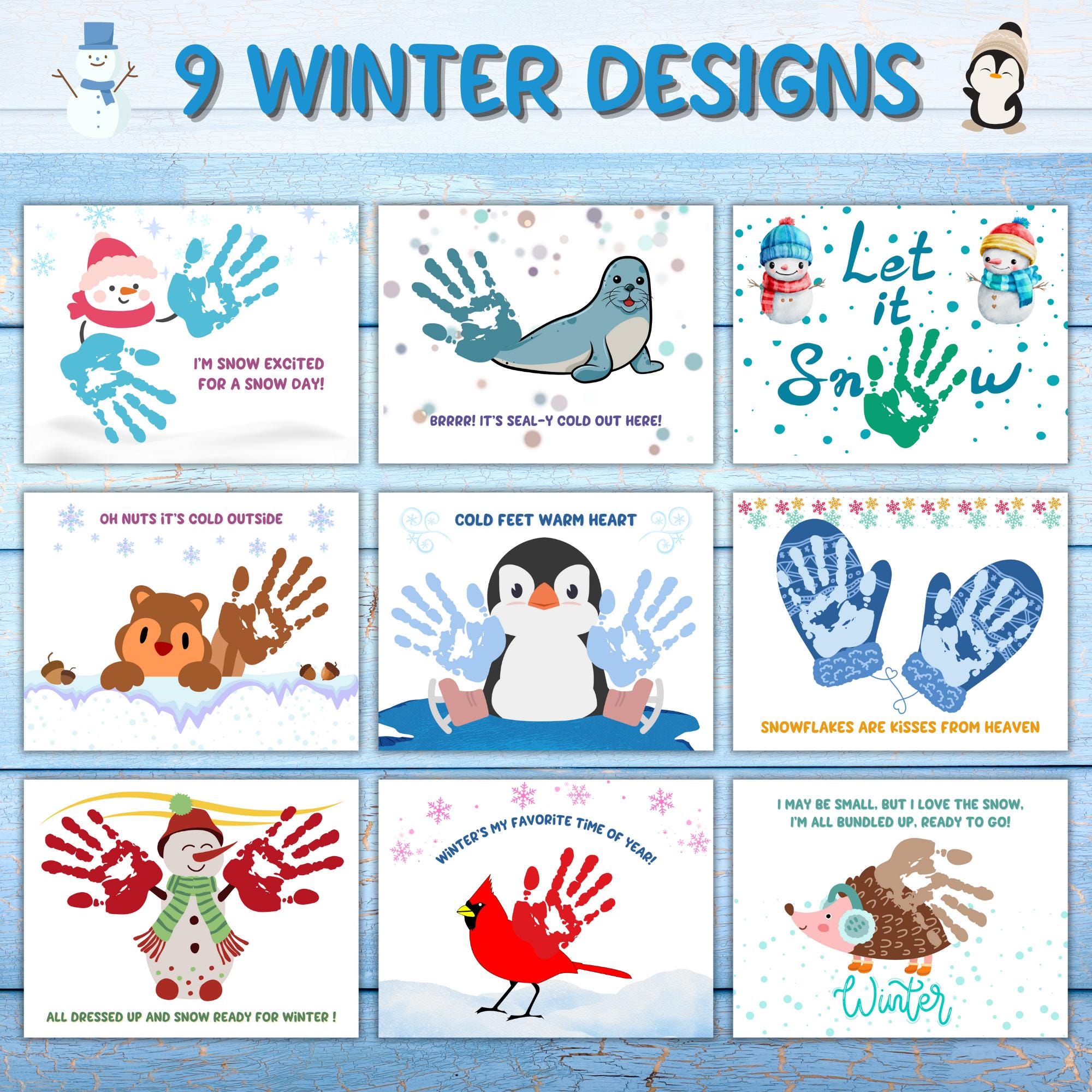 Handprint Craft Bundle, Handprint Art, Winter Handprint, Spring ...